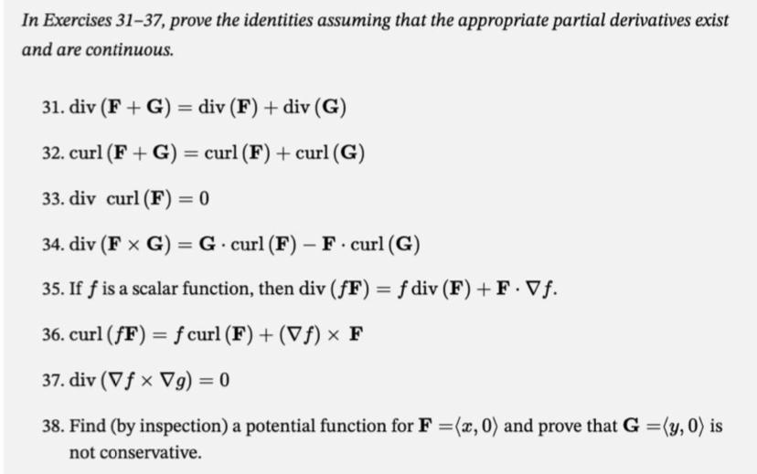 Solved In Exercises 31-37, prove the identities assuming | Chegg.com