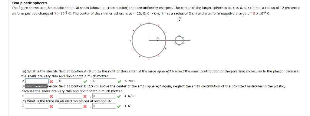 Solved The figure shows two thin plastic spherical shells | Chegg.com