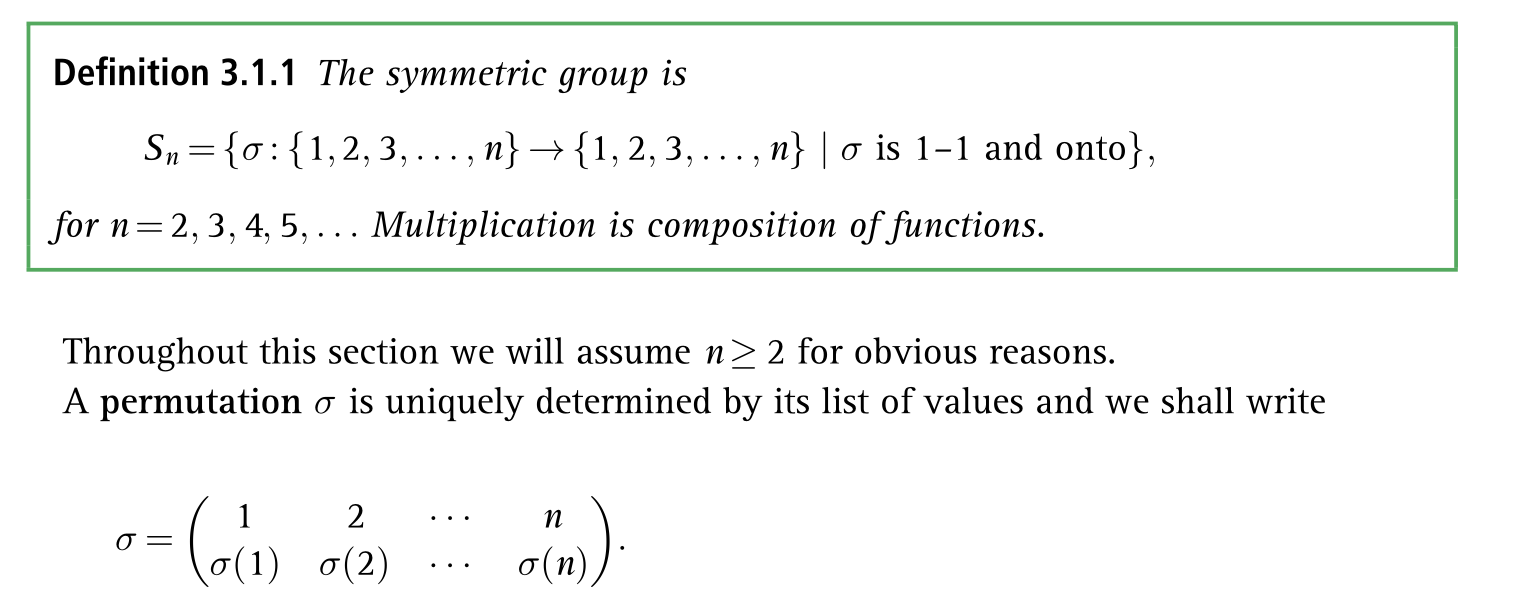 Solved Definition 3 1 1 The Symmetric Group Is