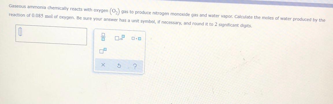 Solved Gaseous ammonia chemically reacts with oxygen (O2) | Chegg.com