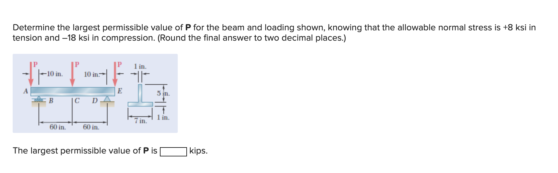 Determine the largest permissible value of P for the | Chegg.com
