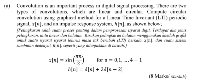 Solved (a) Convolution is an important process in digital | Chegg.com
