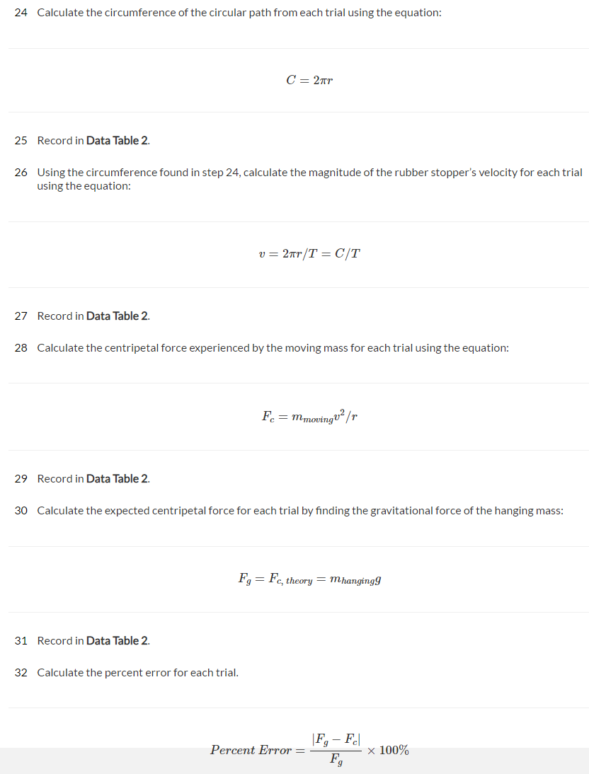 Data Table 1: Constants for Varying Radius Number of | Chegg.com