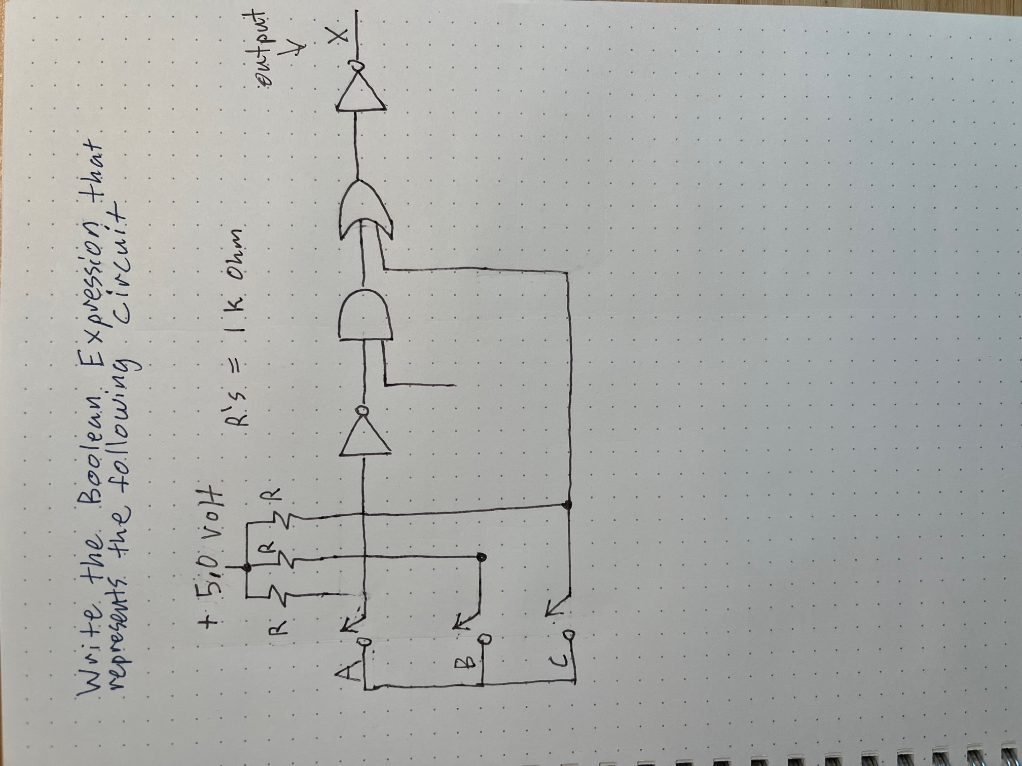 Solved Write the Boolean Expression that represents the | Chegg.com