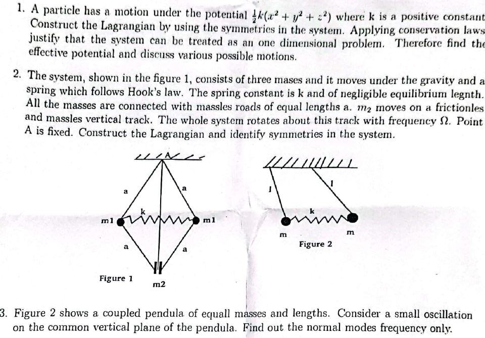 Solved 1. ﻿A particle has a motion under the potential | Chegg.com