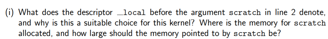 Solved This question concerns a GPGPU implementation of the | Chegg.com
