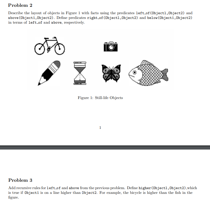 Solved ONLY Problem 3 Add recursive rules for left of and | Chegg.com