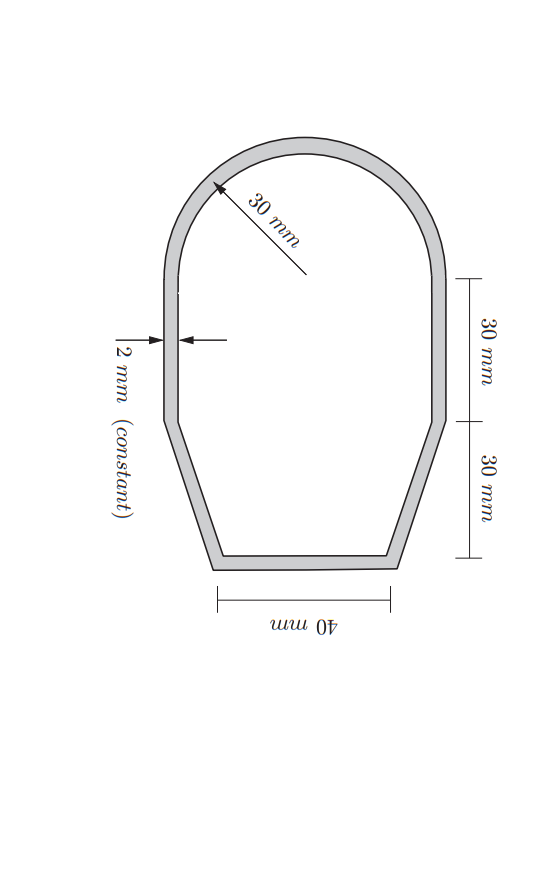 Solved A shaft of length 2 m has the hollow cross section | Chegg.com