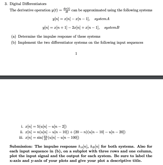 Solved Digital Differentiators The Derivative Operation