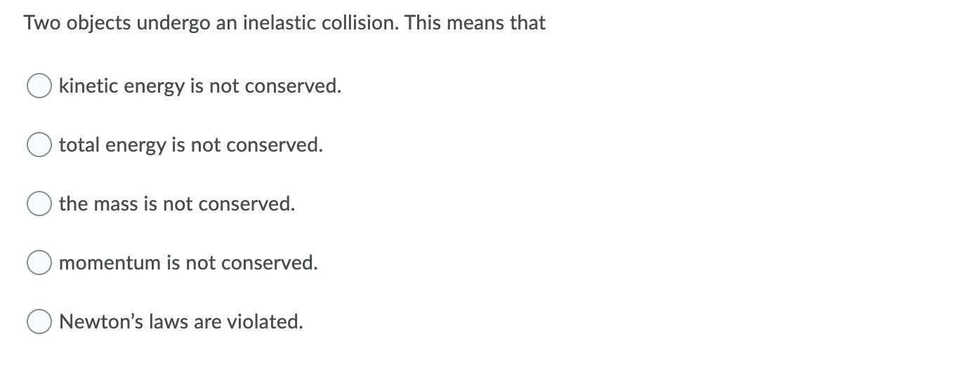 Solved Two objects undergo an inelastic collision. This | Chegg.com