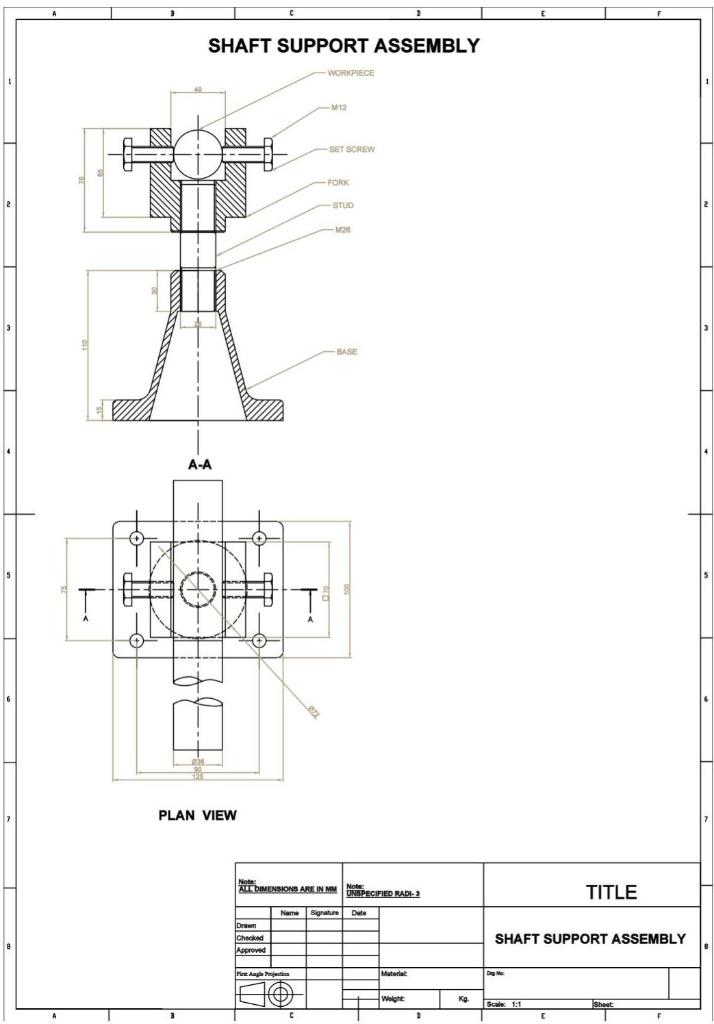 Solved SHAFT SUPPORT ASSEMBLY WORKPIECE M2 -SET SCREW FORK | Chegg.com
