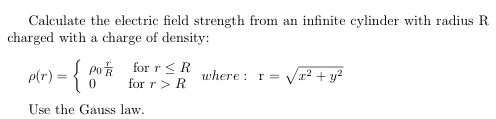 Solved Calculate the electric field strength from an | Chegg.com