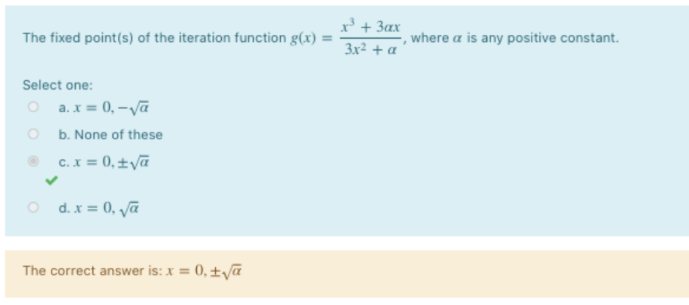 Solved The fixed point(s) ﻿of the iteration function | Chegg.com