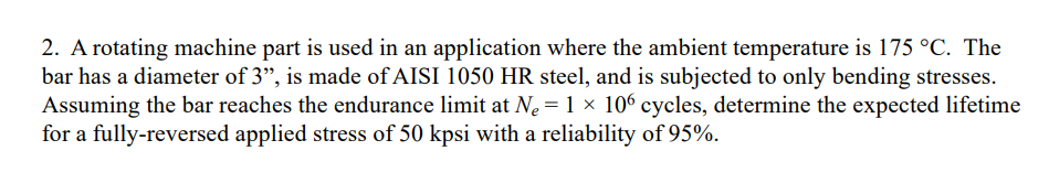Solved 2. A rotating machine part is used in an application | Chegg.com