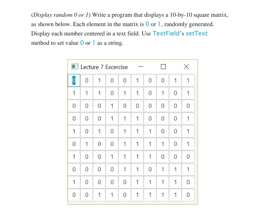 Solved (Display random 0 or 1 ) Write a program that | Chegg.com
