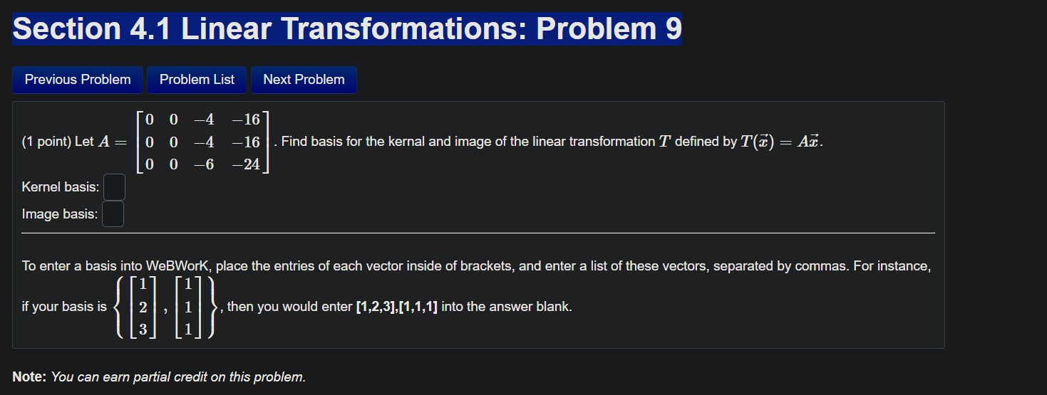 Solved Section 4 1 Linear Transformations Problem 9