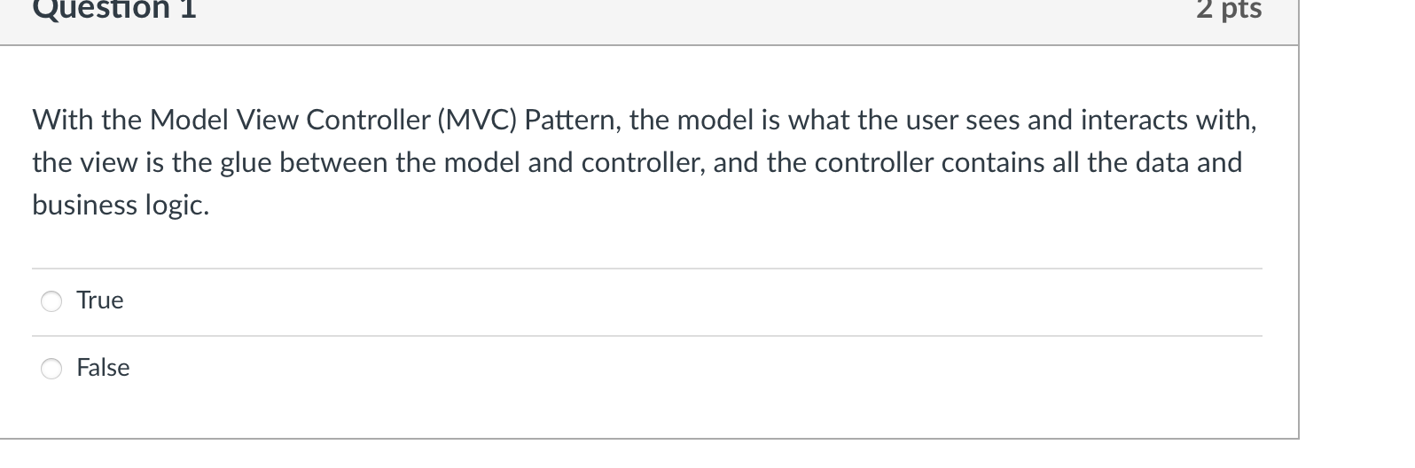 Solved With the Model View Controller (MVC) Pattern, the | Chegg.com