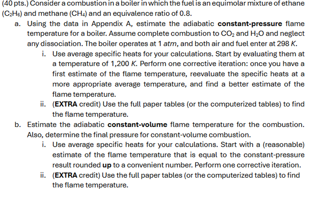 Solved (40 ﻿pts.) ﻿Consider a combustion in a boiler in | Chegg.com