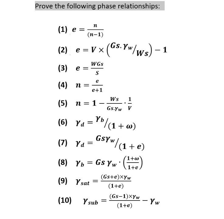 Solved Prove the following phase relationships: (1) e=(n−1)n | Chegg.com