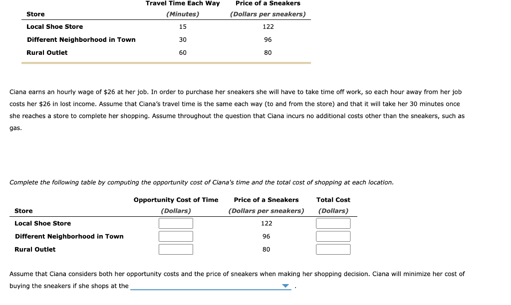 Solved 2. Determining opportunity cost Suppose that Ciana is | Chegg.com