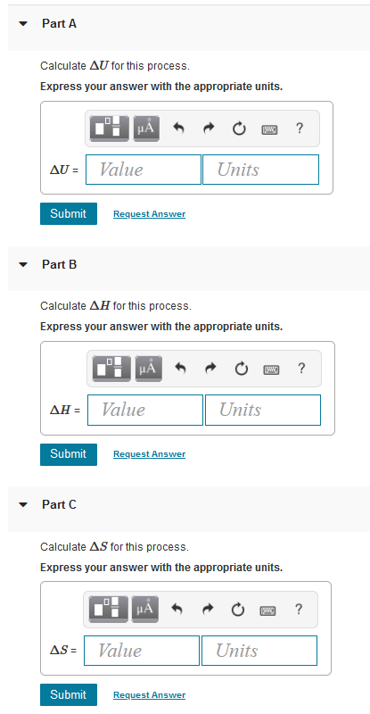 Solved Part A Calculate AU for this process. Express your | Chegg.com