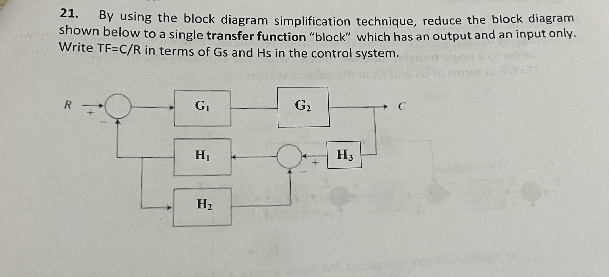 Solved 21. By using the block diagram simplification | Chegg.com Solved 21. By using the block diagram simplification | Chegg.com