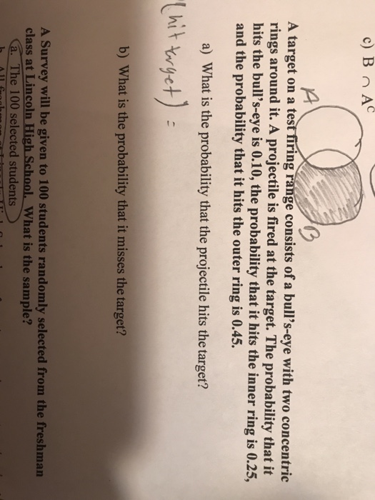 Solved A target on a test firing range consists of a | Chegg.com