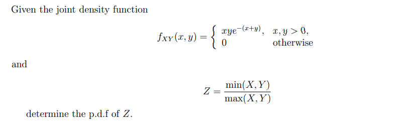 Given the joint density function | Chegg.com