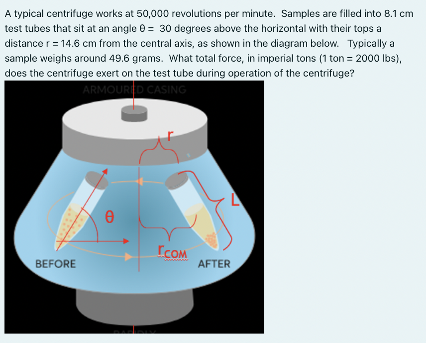 Solved A typical centrifuge works at 50,000 ﻿revolutions per | Chegg.com