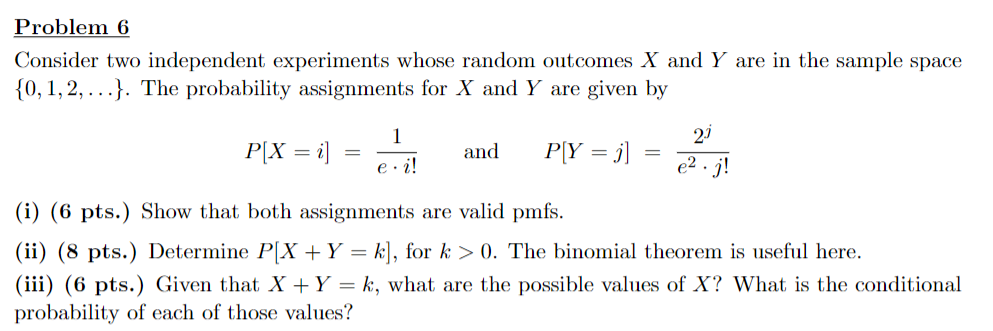 Solved Problem 6 Consider two independent experiments whose | Chegg.com