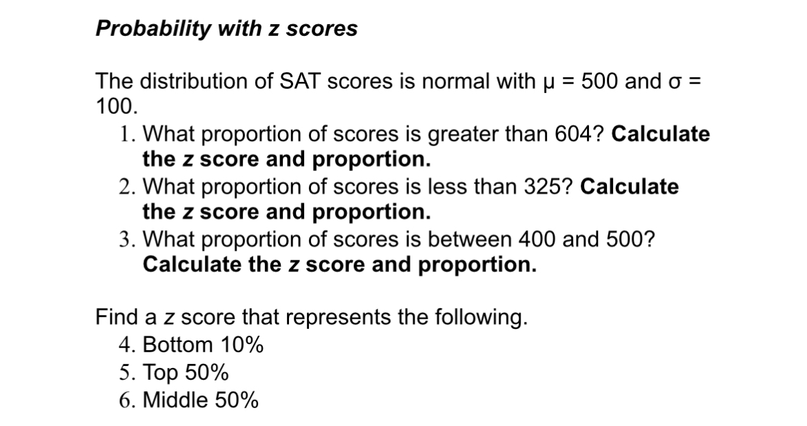 Solved Probability with z scores The distribution of SAT | Chegg.com