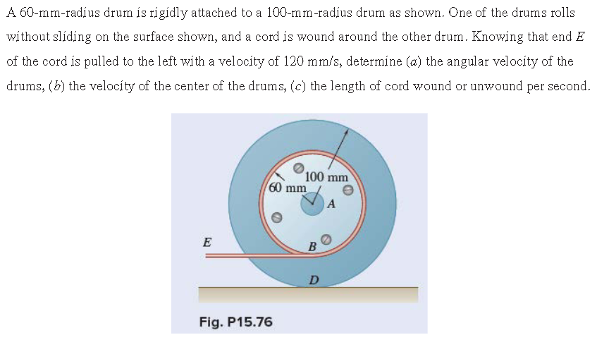 Solved A 60−mm-radius drum is rigidly attached to a | Chegg.com