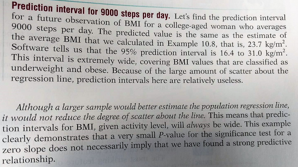 Solved Prediction interval for 9000 steps per day. Let's | Chegg.com