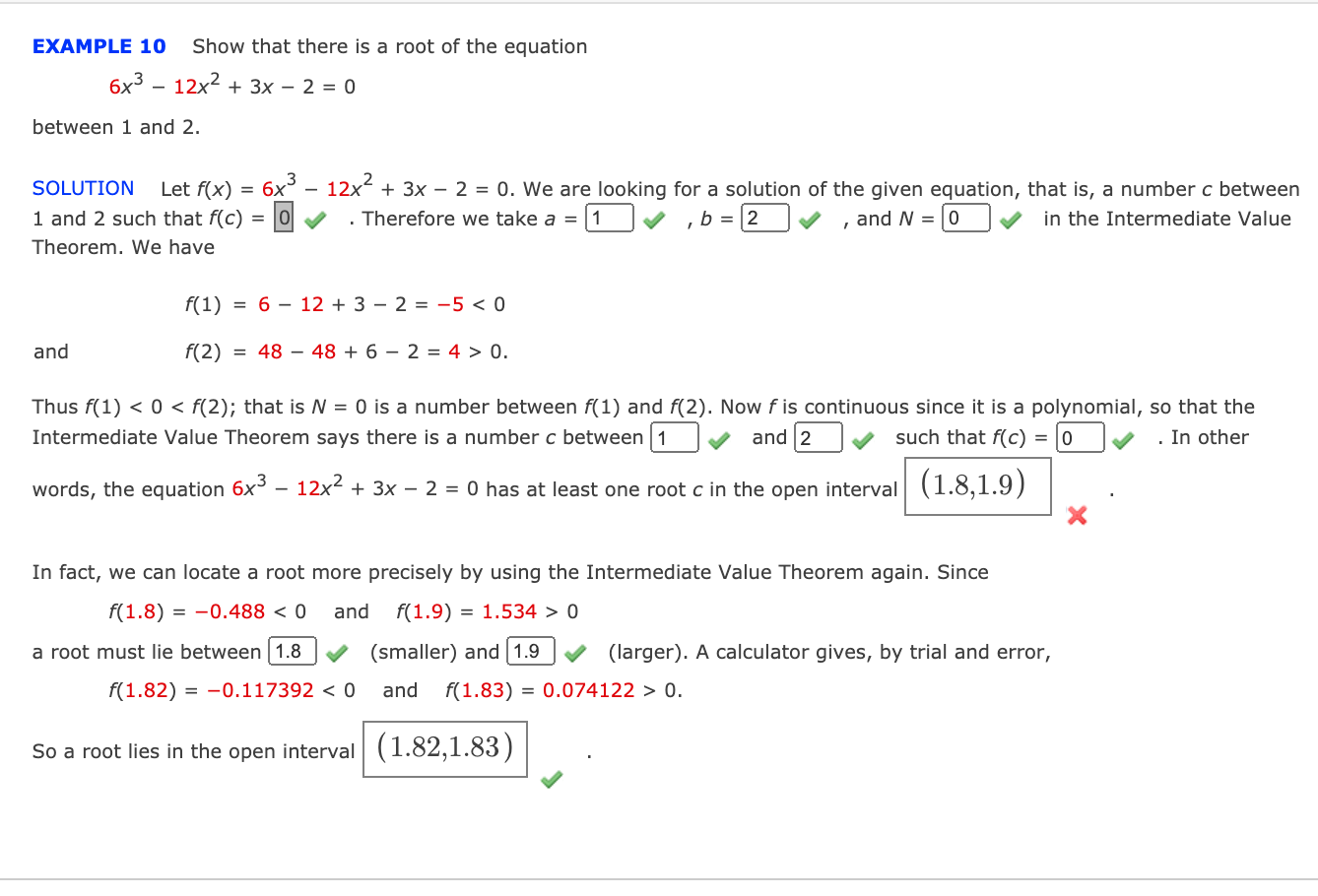 Solved EXAMPLE 10 Show that there is a root of the equation | Chegg.com