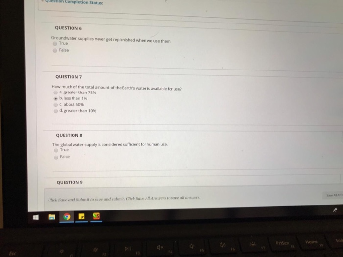Solved question completion Status: QUESTION 6 Groundwater | Chegg.com Solved question completion Status: QUESTION 6 Groundwater | Chegg.com