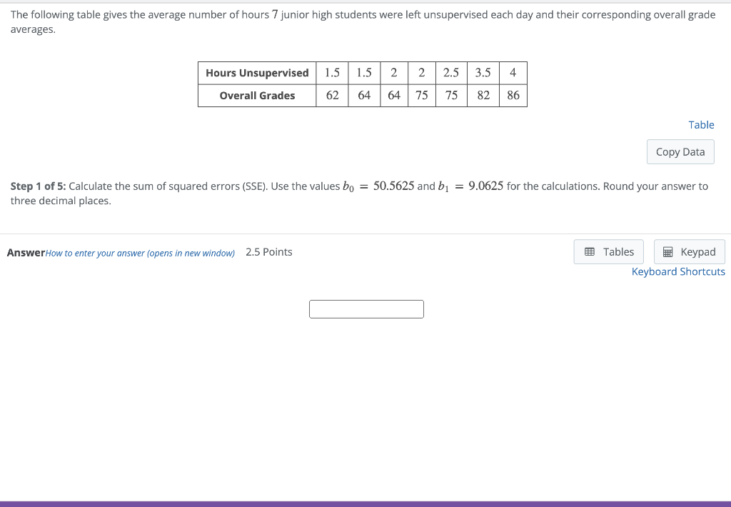 Solved Step 1 of 5: Calculate the sum of squared errors | Chegg.com