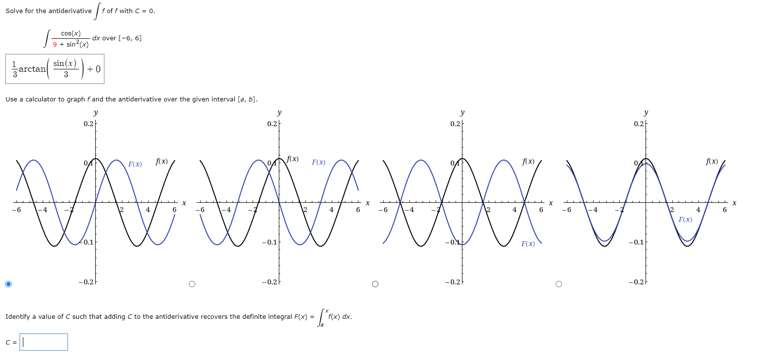Solved Solve for the antiderivative ∫﻿﻿f ﻿of f ﻿with | Chegg.com