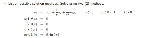 4. List all possible solution methods. Solve using | Chegg.com