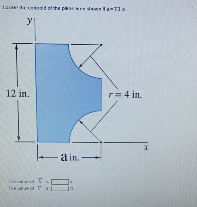 Solved Locate the centroid of the plane area. Given that a= | Chegg.com