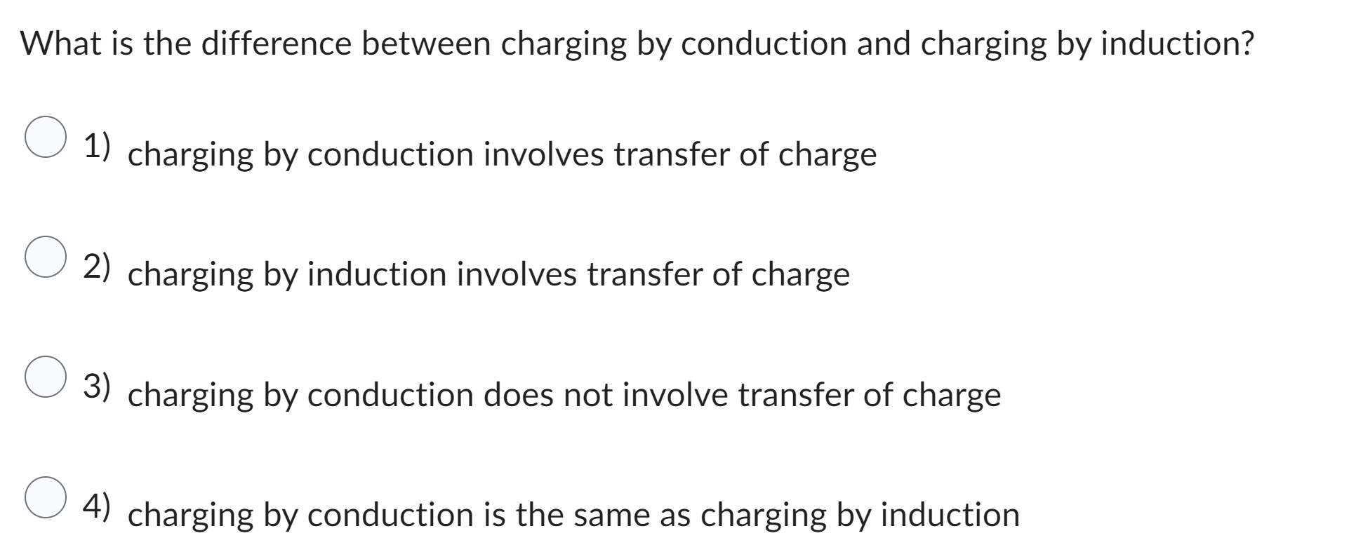 Solved What is the difference between charging by conduction | Chegg.com