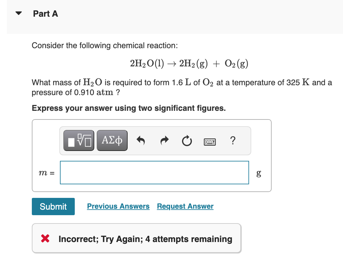 Solved Consider the following chemical reaction: | Chegg.com