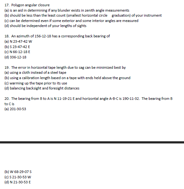 Solved Polygon angular closure(a) ﻿is an aid in determining | Chegg.com