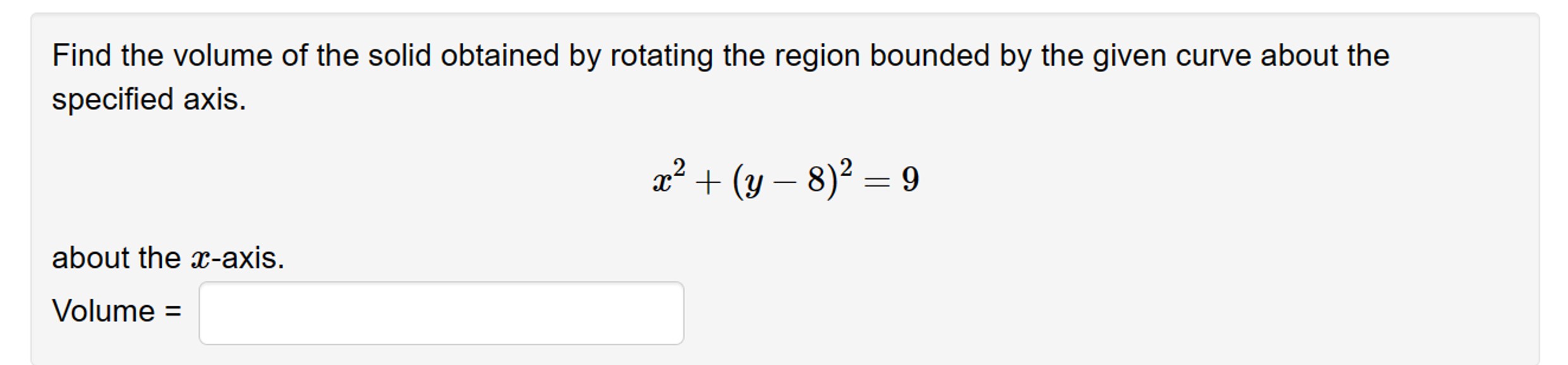 Solved Volume Integration: Find the volume of the solid | Chegg.com