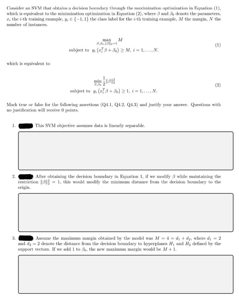 Solved 4 SVM decision boundary. Consider again an SVM whose | Chegg.com Solved 4 SVM decision boundary. Consider again an SVM whose | Chegg.com