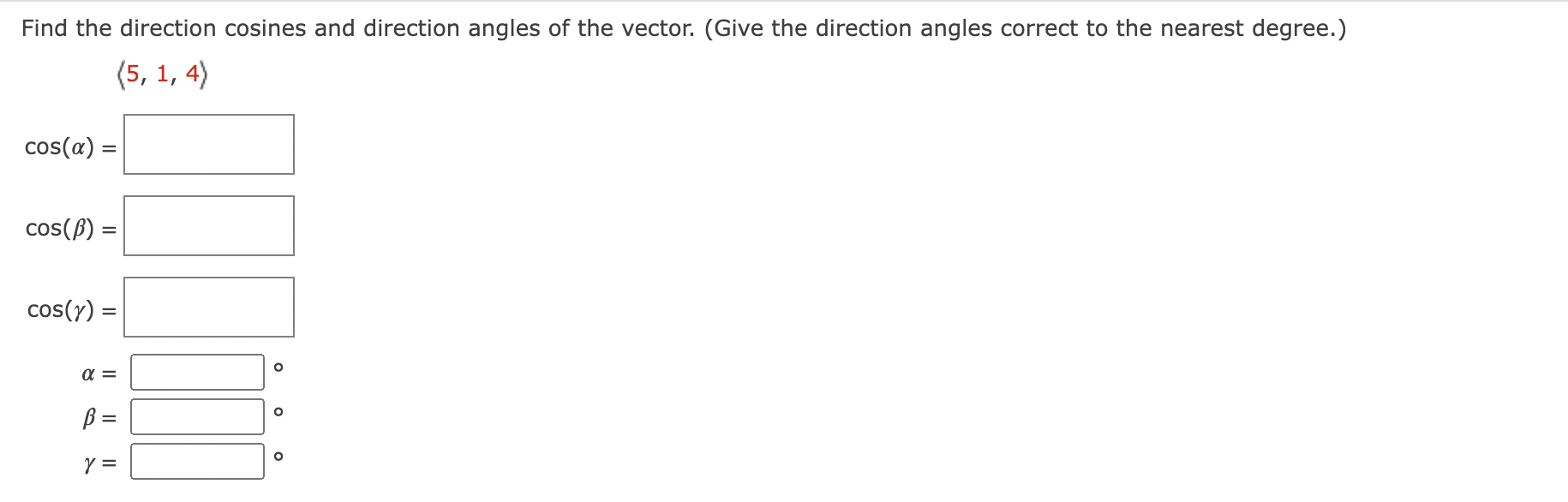 Solved Find the direction cosines and direction angles of | Chegg.com