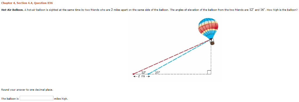 Solved Chapter 4, Section 4.4, Question 036 Hot-Air Balloon. | Chegg.com
