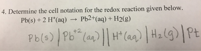 Solved Determine The Cell Notation For The Redox Reaction