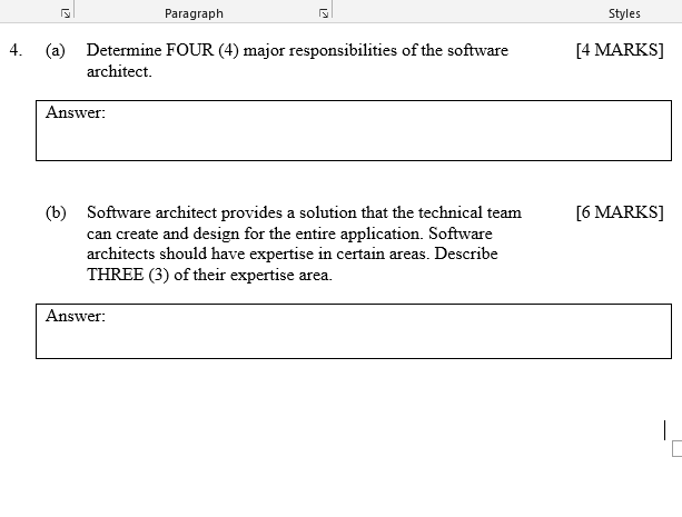Solved (b) Software architect provides a solution that the | Chegg.com