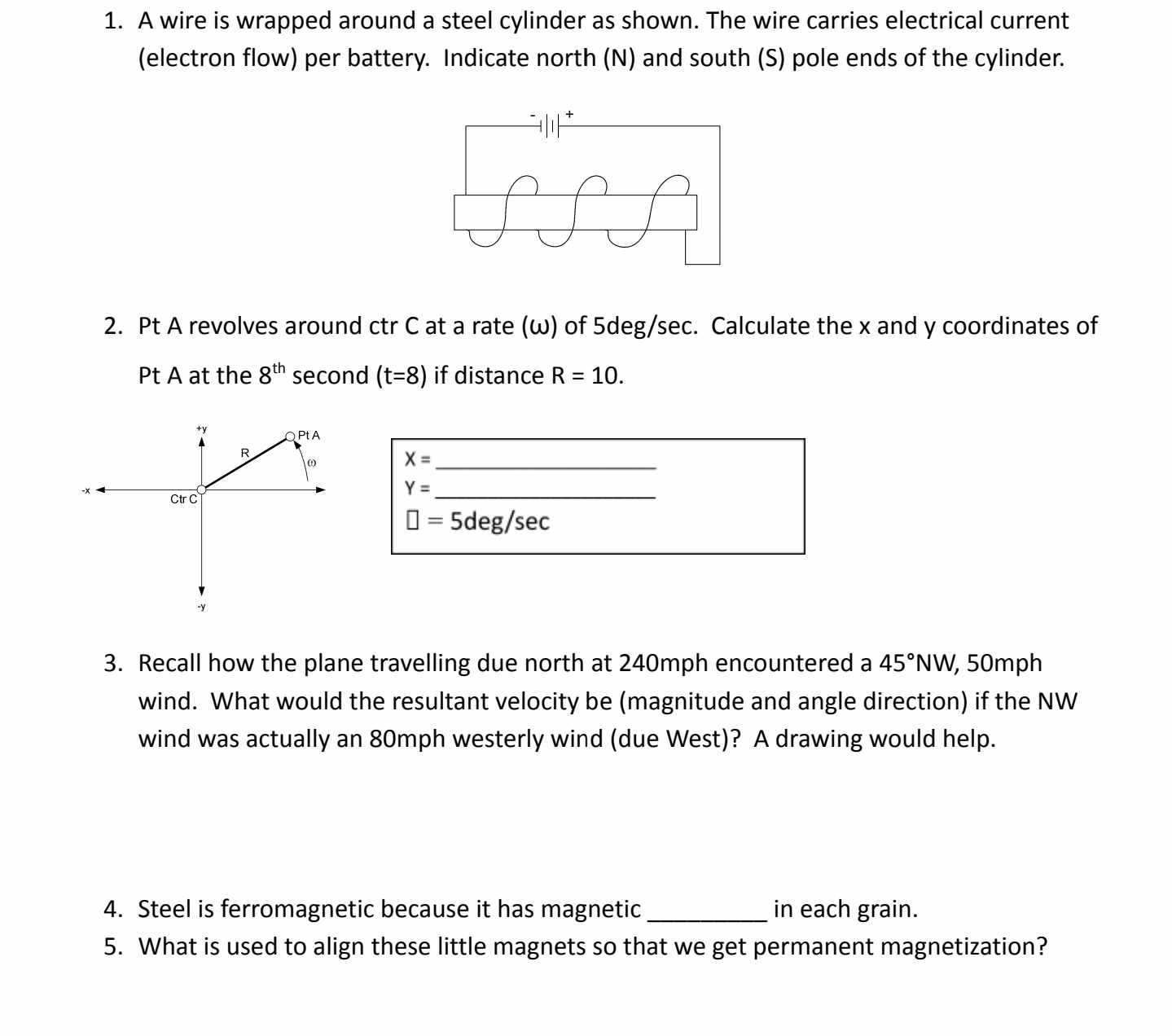 Solved 1. A wire is wrapped around a steel cylinder as | Chegg.com