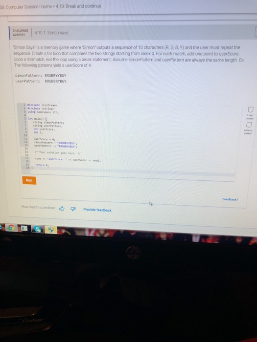 Solved 50 Computer Sclence l home >4 10 Break and continue | Chegg.com